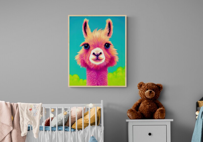 Cute Baby Llama Printable - Lama Print Alpaca Print Nursery Animal ...