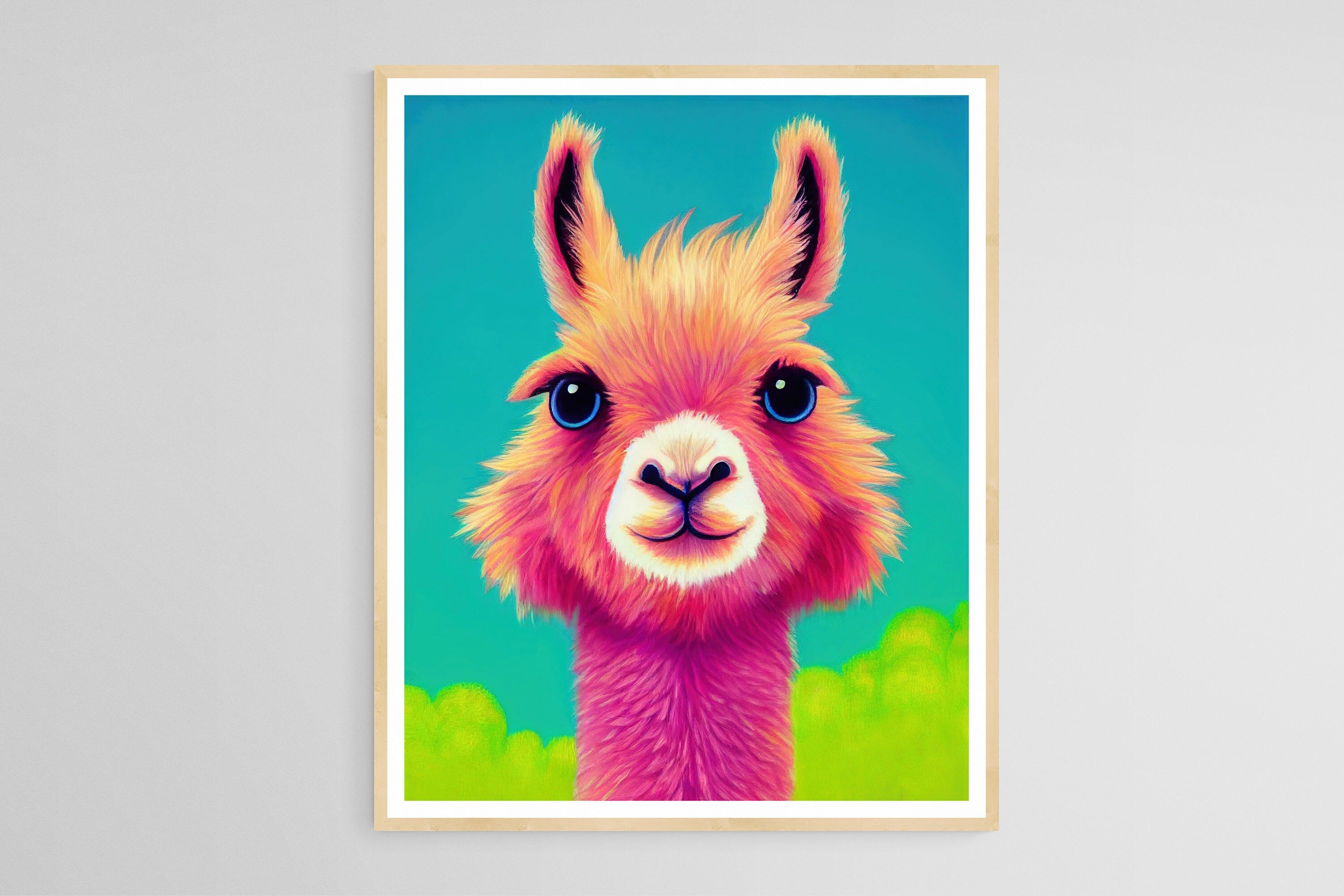Cute Baby Llama Printable Lama Print Alpaca Print Nursery Animal Print ...