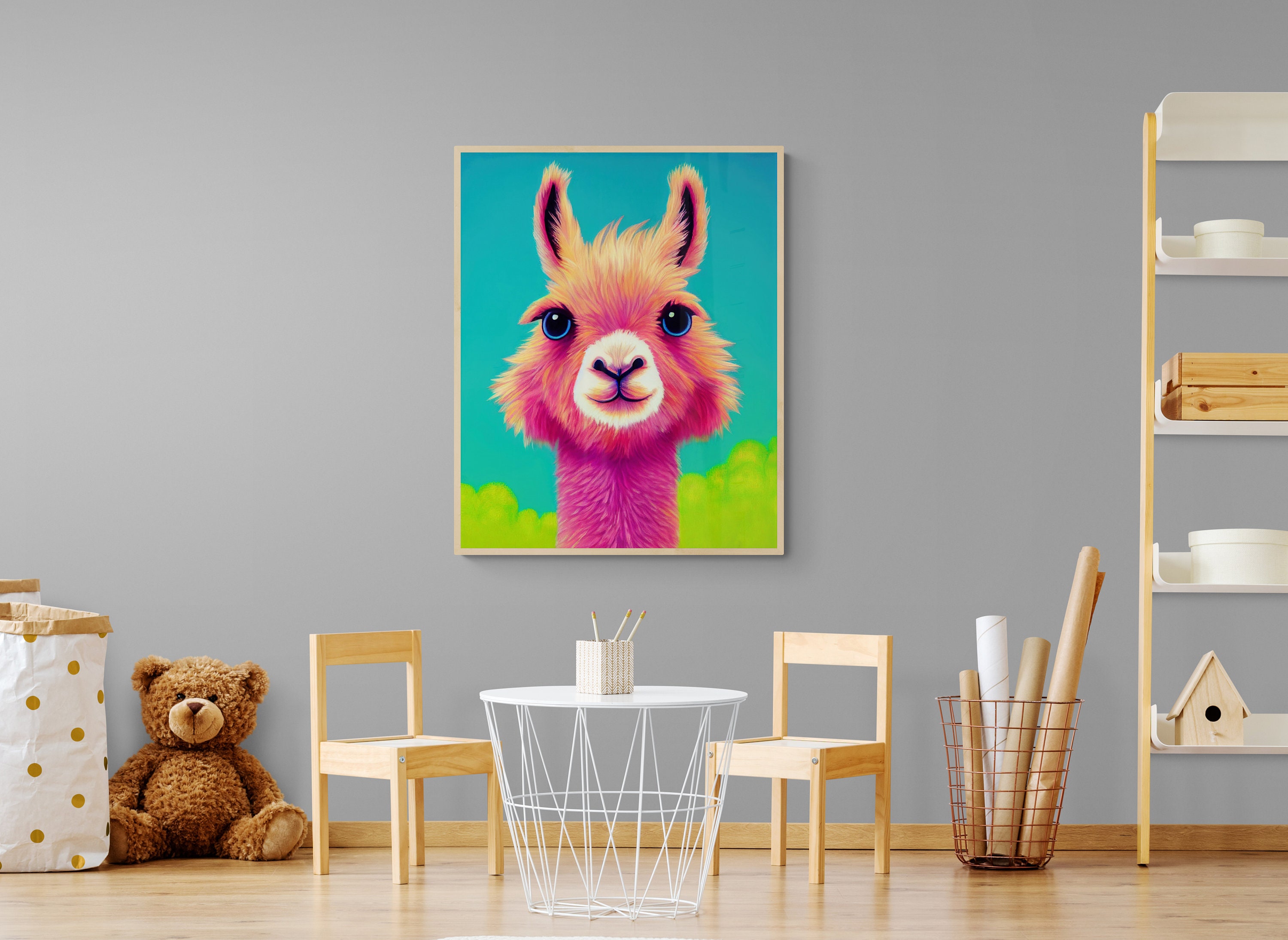 Cute Baby Llama Printable - Lama Print Alpaca Print Nursery Animal ...