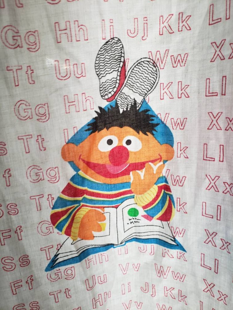 Vintage 70s/80s SESAME STREET Curtain Panels Kids Room Nursery | Etsy