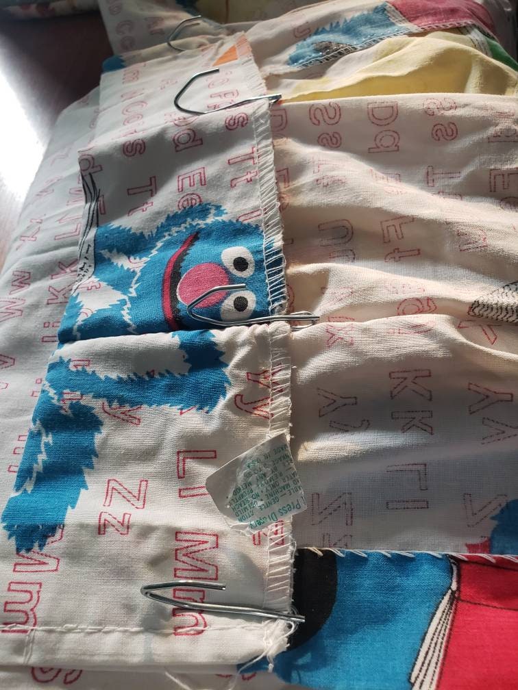 Vintage 70s/80s SESAME STREET Curtain Panels Kids Room Nursery Decor ...