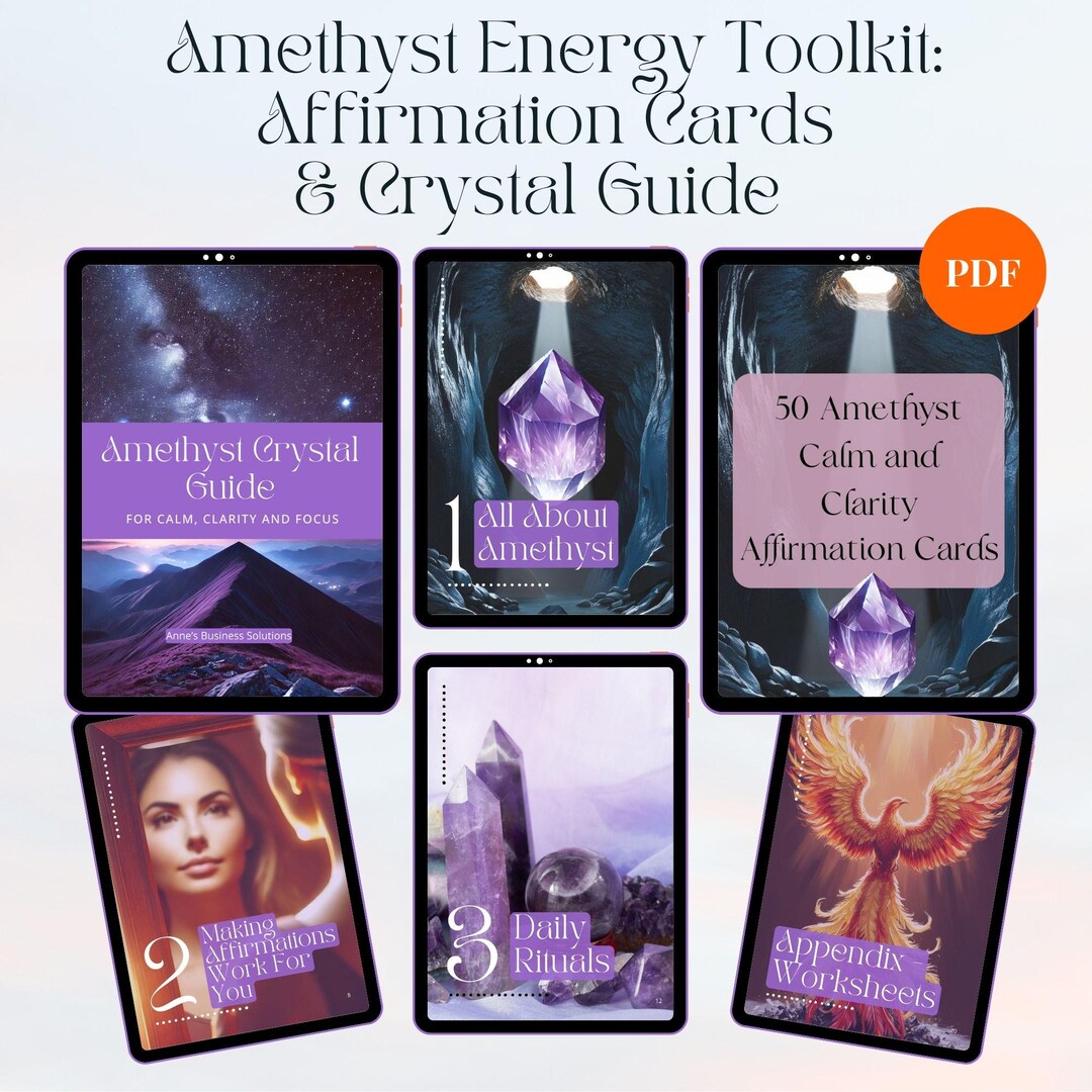 Amethyst Affirmation Cards & Crystal Guide: Energy Toolkit (PDF) - Etsy
