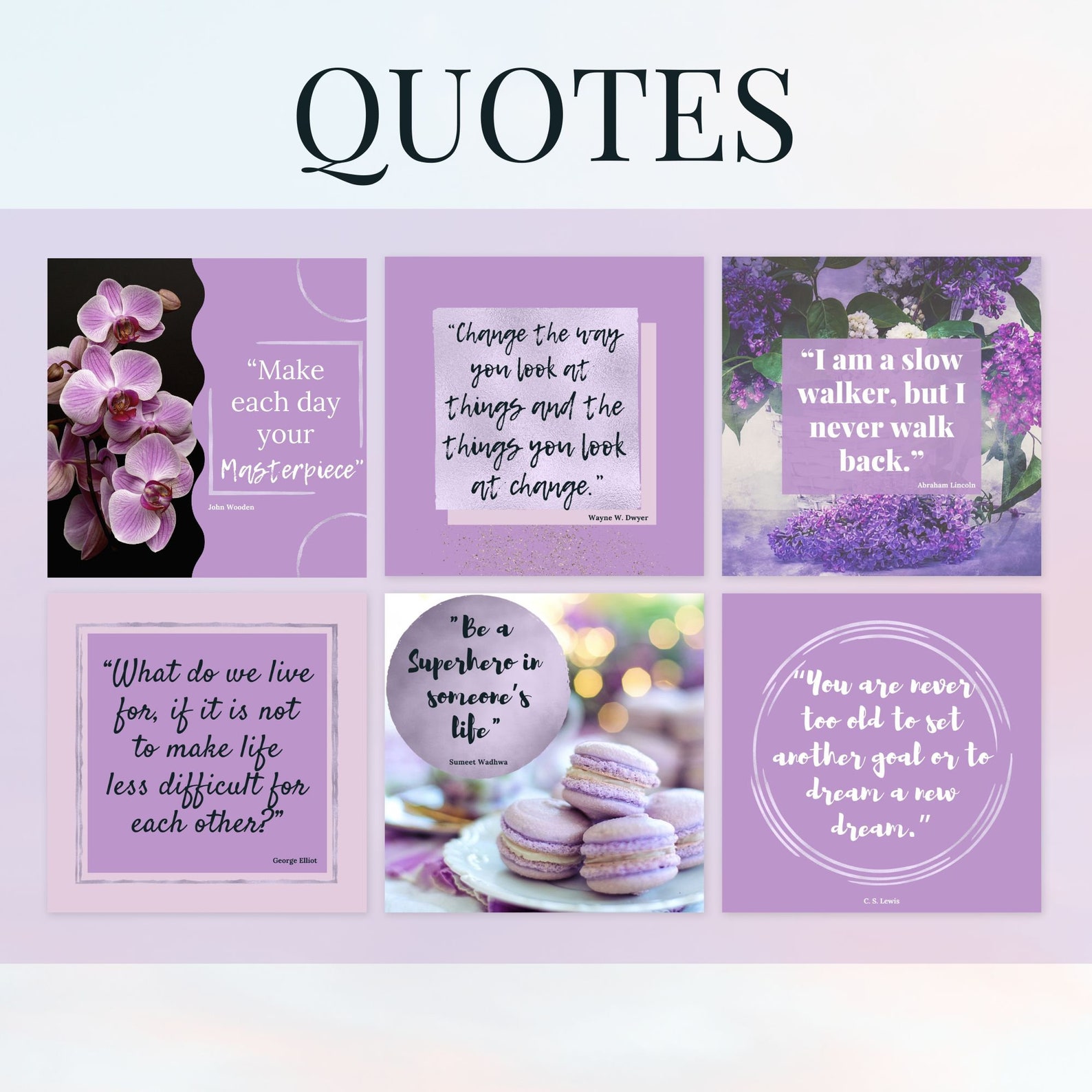 60 Quote Templates Editable in Canva Instagram, Facebook & Pinterest ...