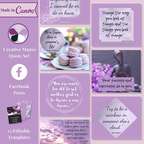15 Inspirational Quote Facebook Post Templates Editable in | Etsy