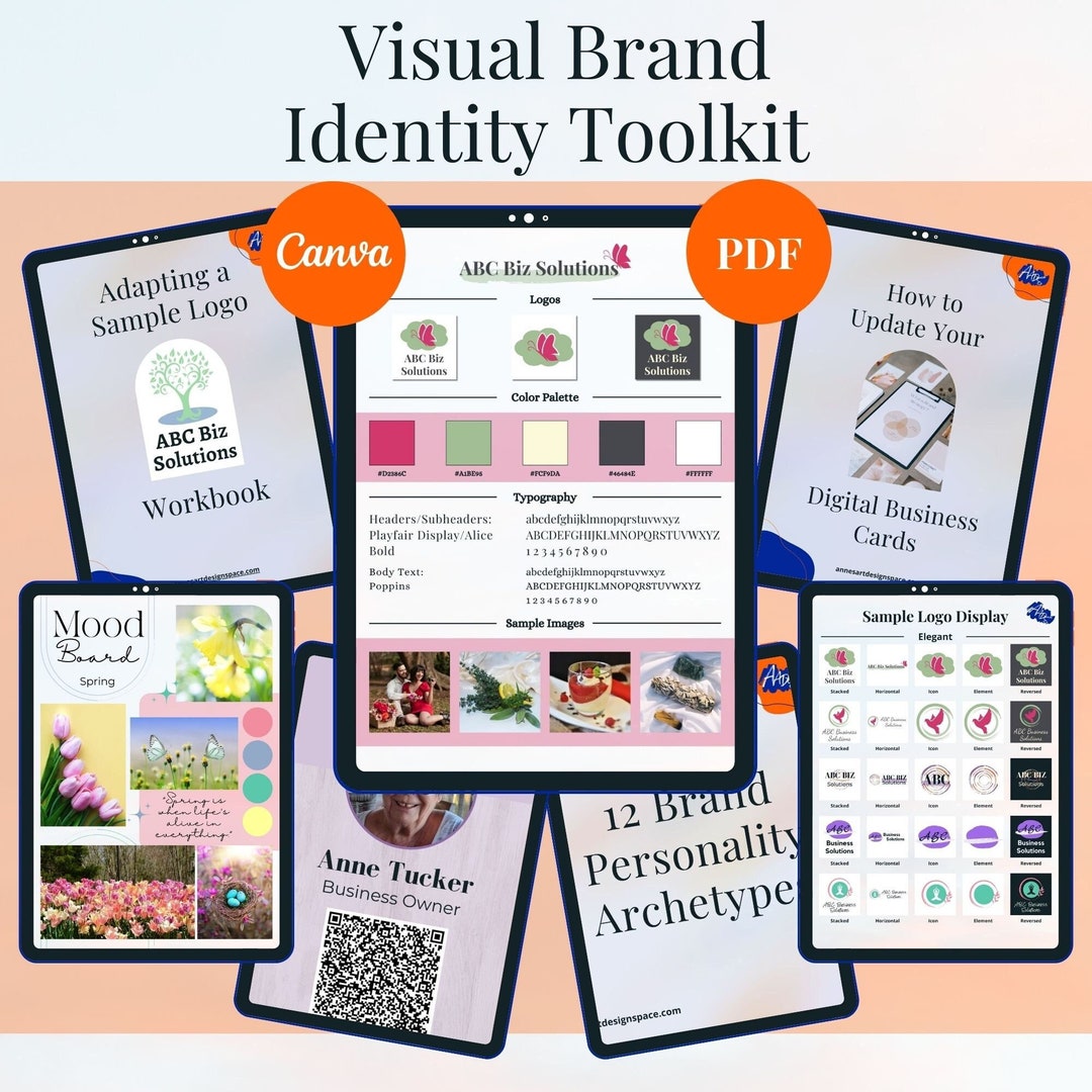 Visual Brand Identity Toolkit: Canva Logo Templates, Color Palettes ...