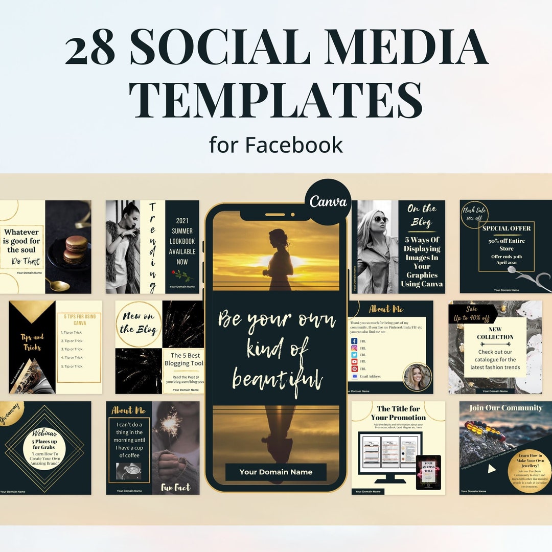 28 Facebook Post Templates Editable in Canva – Social Media Templates ...