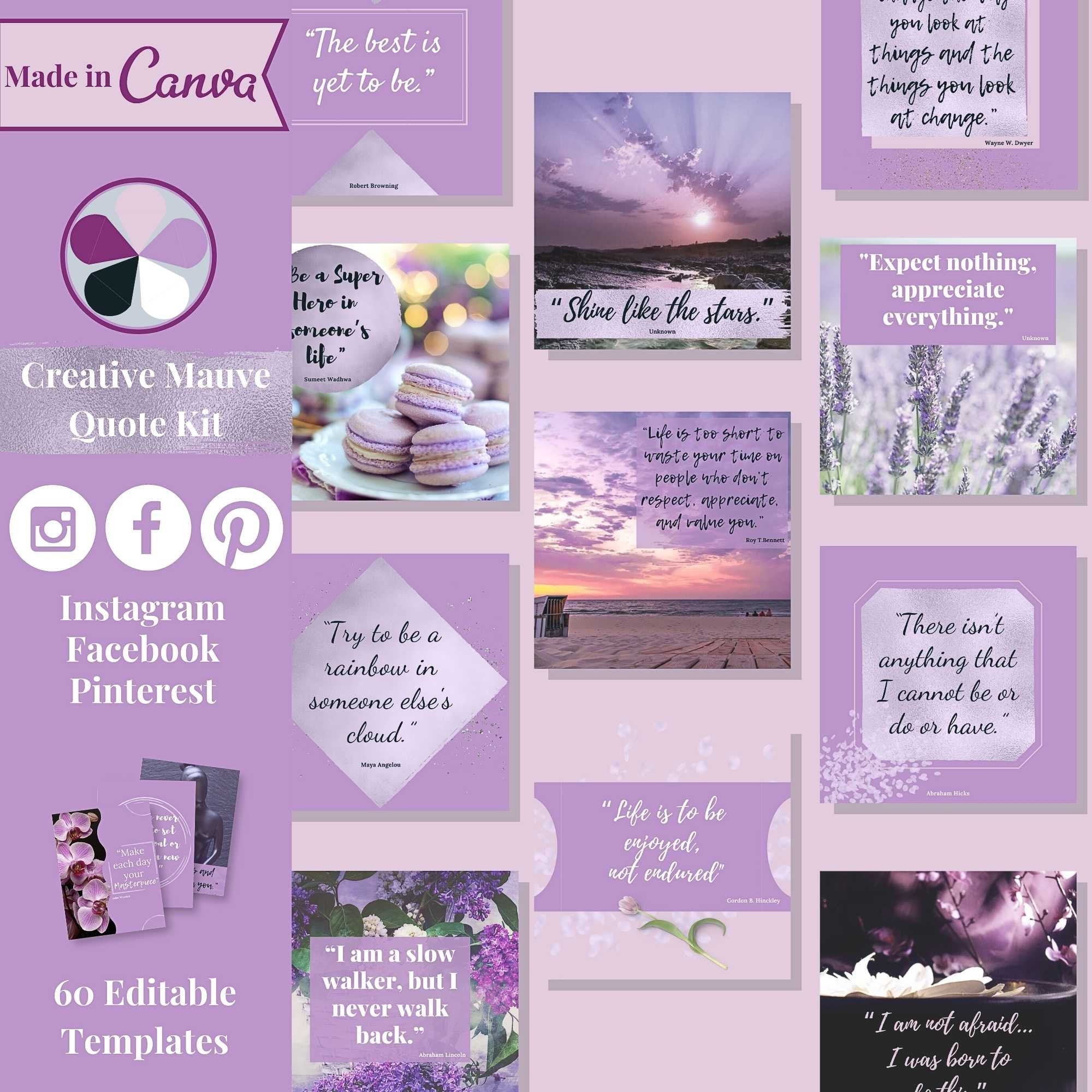 60 Quote Templates Editable in Canva Instagram Facebook & - Etsy Australia