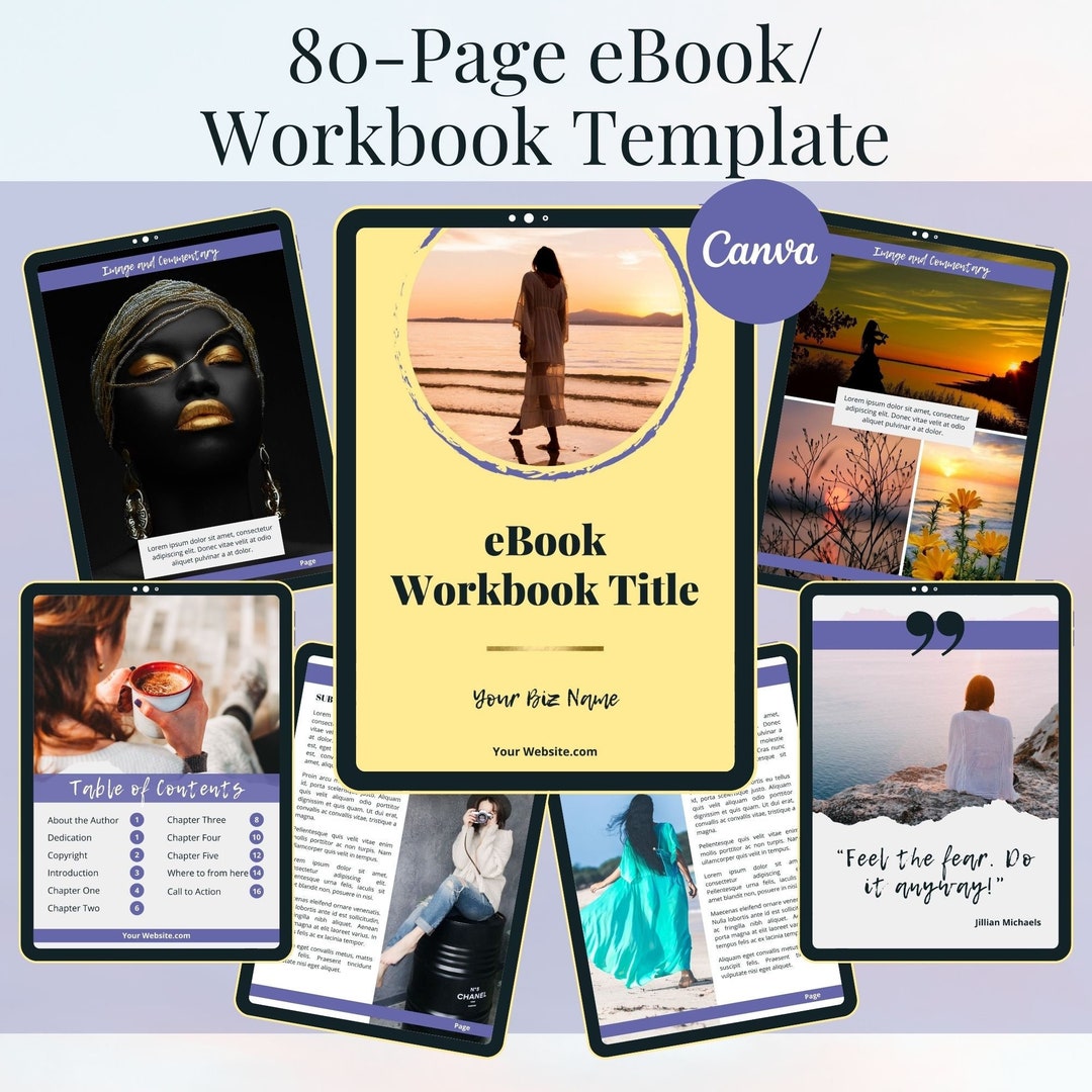 80-page Ebook/workbook Templates in Butter (yellow) Color Scheme, Fully ...
