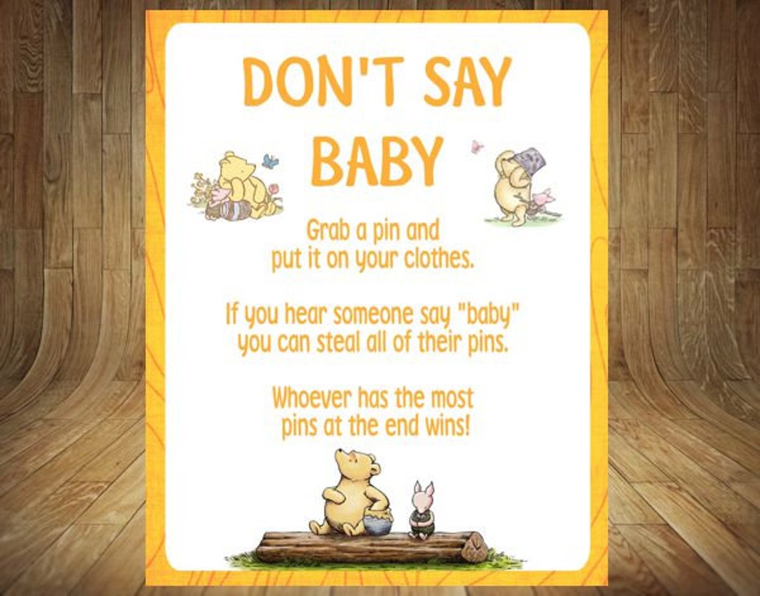 Winnie the Pooh Don't Say Baby, Pooh Pin Game, Pooh Baby Shower, Winnie ...