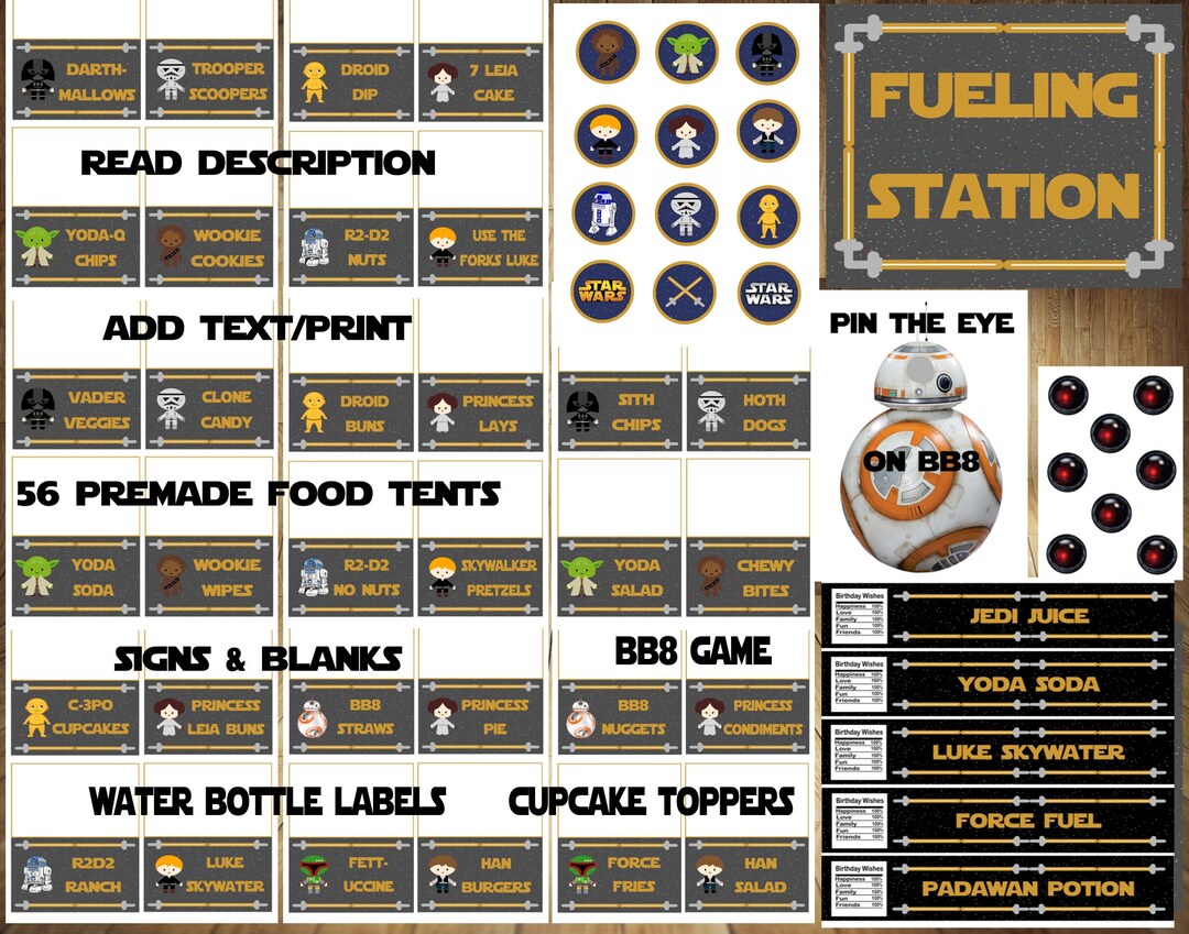 ADD TEXT! Star Wars Food Labels, Star Wars Birthday, Star Wars Bundle ...