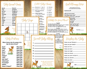 Woodland Baby Shower Game Name the Baby Animals Game - Etsy