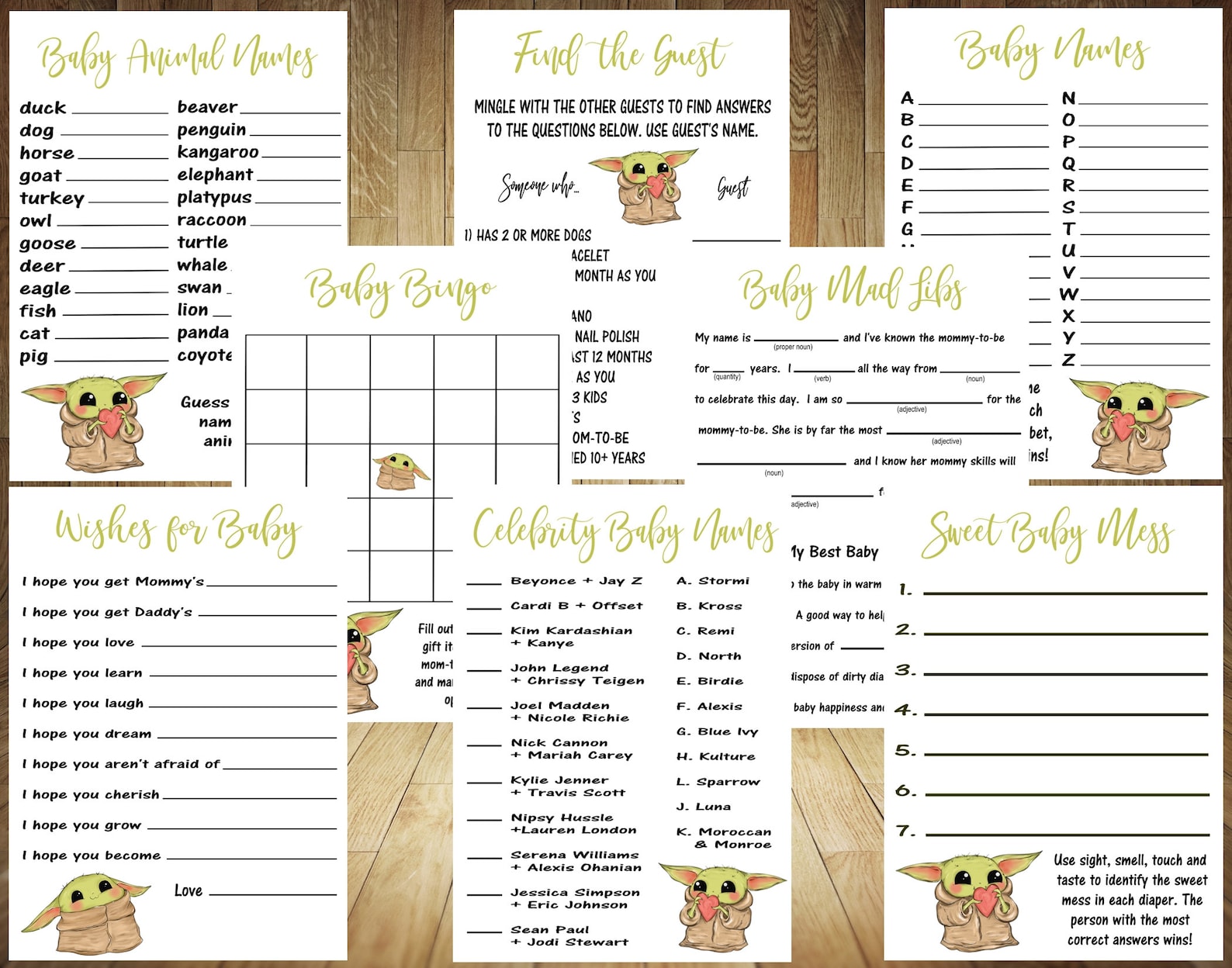 CHOOSE YOUR GAMES!! Yoda Baby Shower Games, Yoda Baby Shower, Star Wars ...