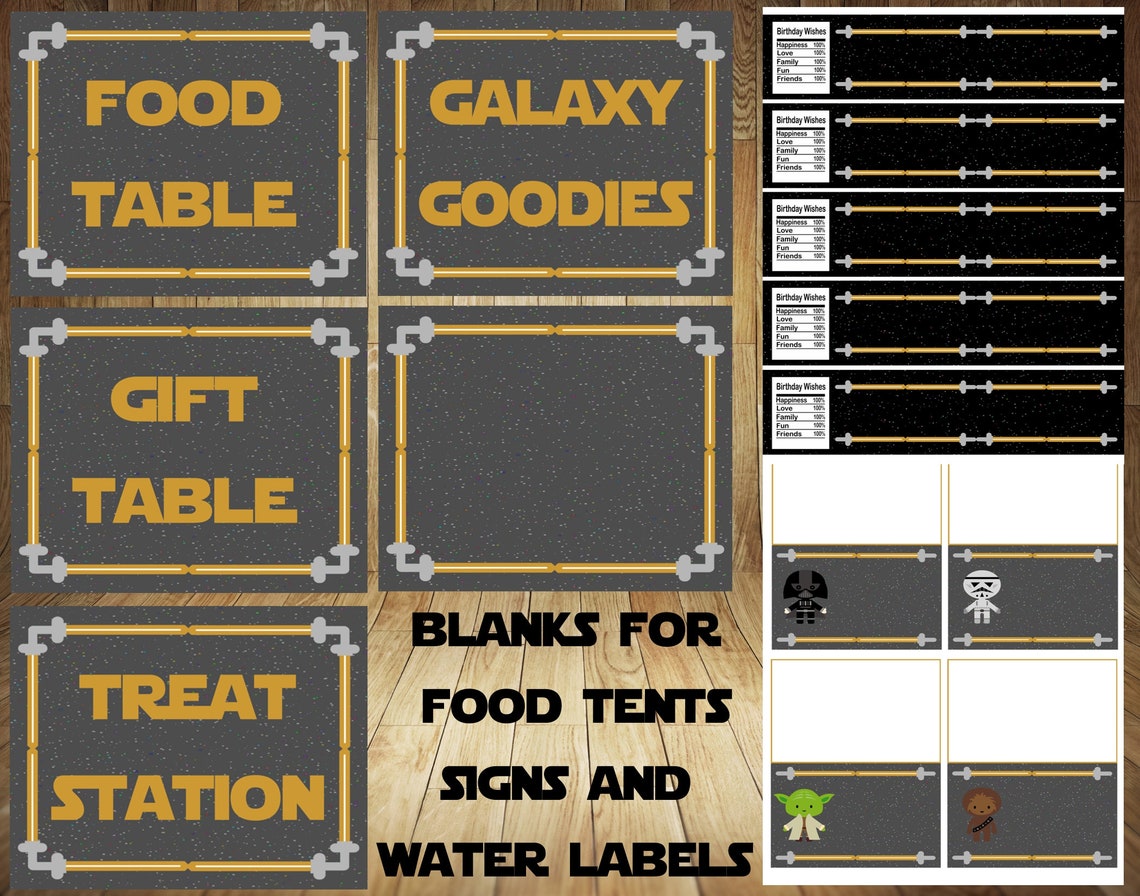 ADD TEXT! Star Wars Food Labels, Star Wars Birthday, Star Wars Bundle ...