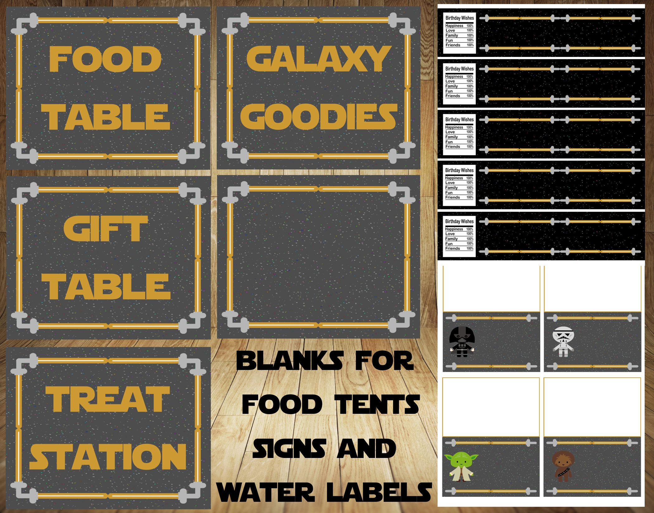 ADD TEXT Star Wars Food Labels, Star Wars Birthday, Star Wars Bundle ...