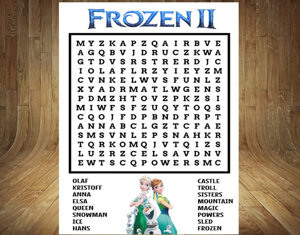 Frozen Word Search, Frozen Birthday, Elsa Word Search, Elsa Birthday ...