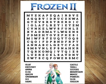 Frozen Word Search - Etsy