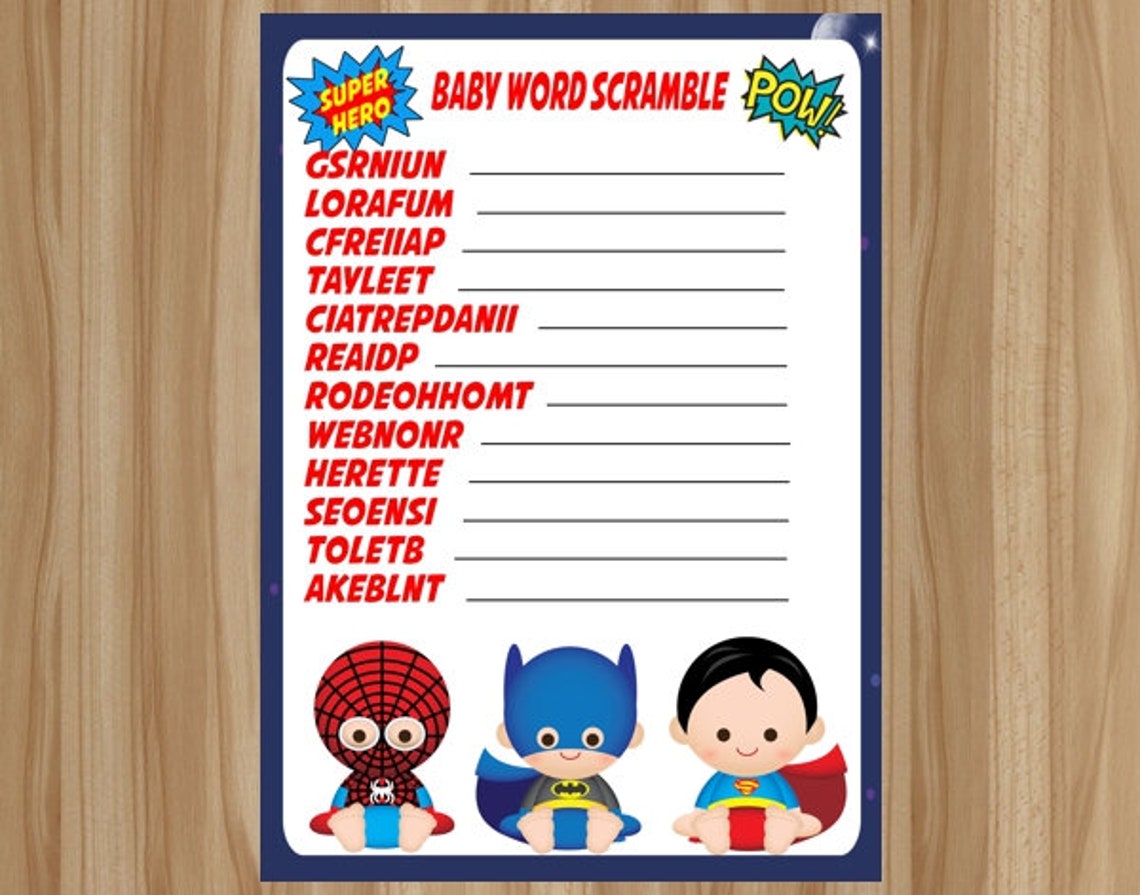 Superhero Baby Shower Games, Superhero Baby Shower, Superheroes Baby ...