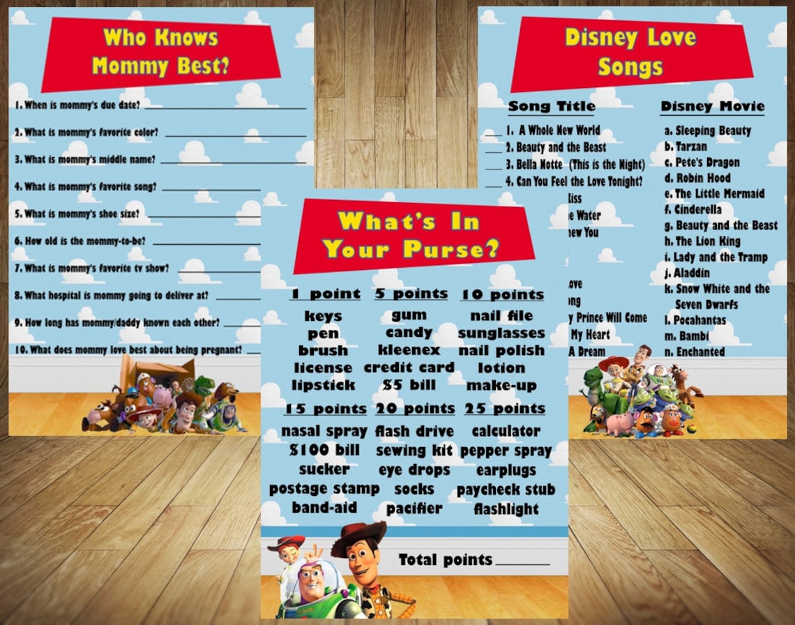 CHOOSE YOUR GAMES Toy Story Baby Shower Games Toy Story Baby - Etsy