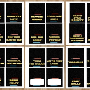 70+ Labels, Star Wars Food Labels, Star Wars Food Tents, Star Wars ...