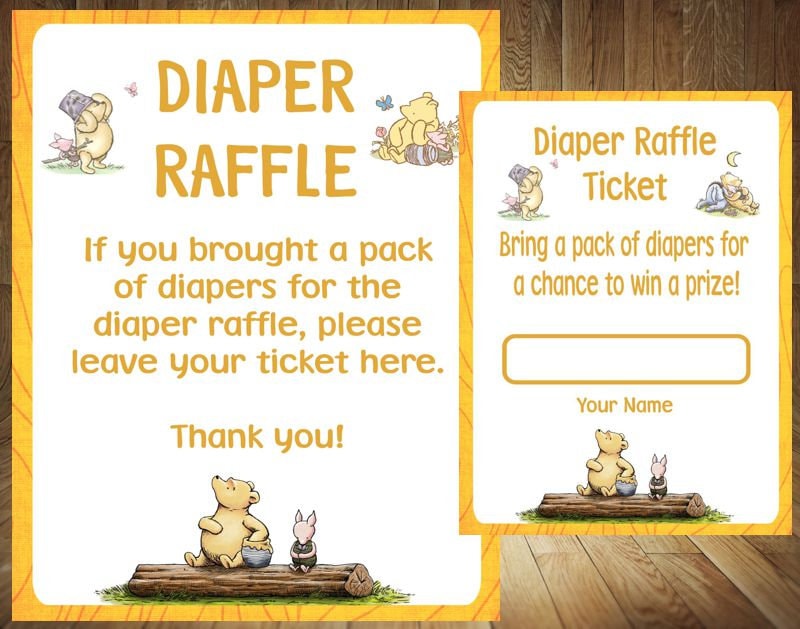 Winnie the Pooh Diaper Raffle, Pooh Diaper Raffle, Classic Winnie the ...