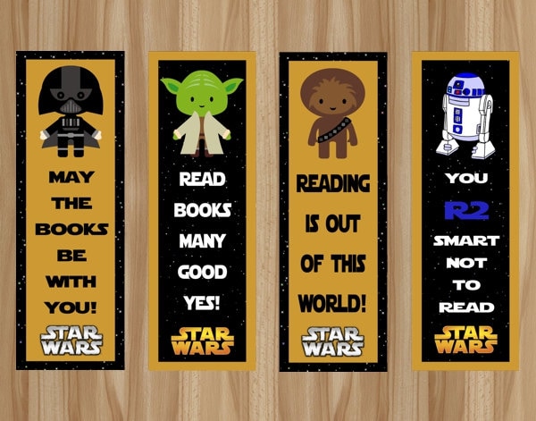Star Wars Bookmarks, Star Wars Birthday, Star Wars Favor, Star Wars ...