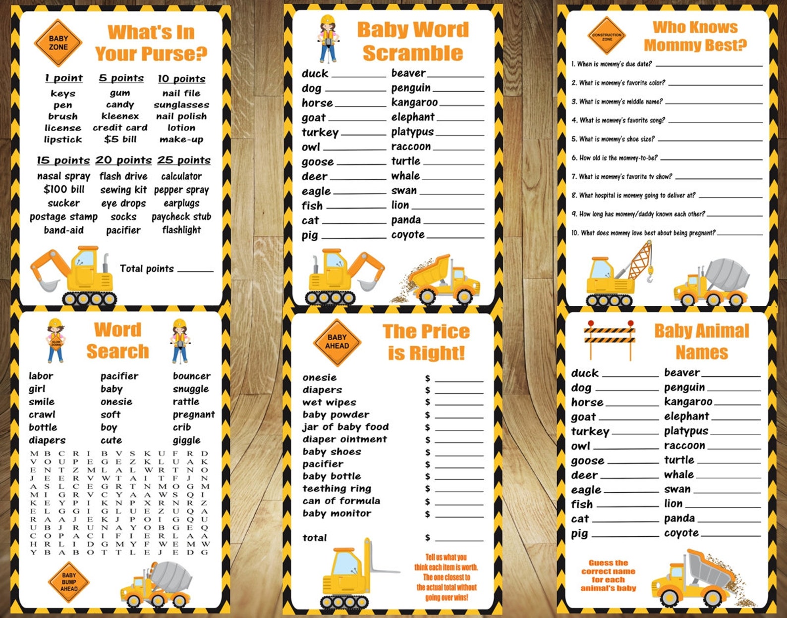 Construction Baby Shower Games, Under Construction Baby Shower, Baby ...