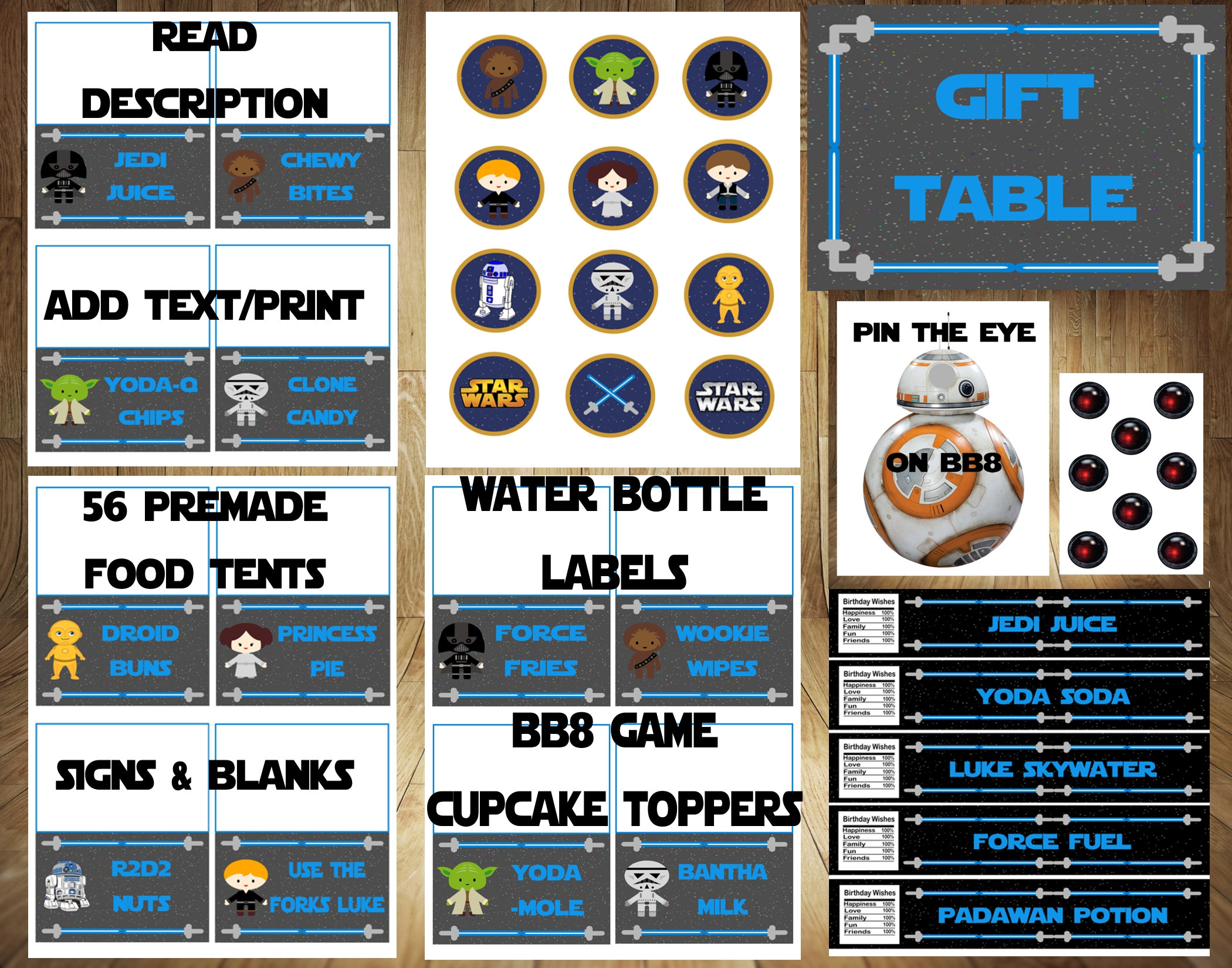 Star Wars Printable Food Template Star Wars Party Ideas