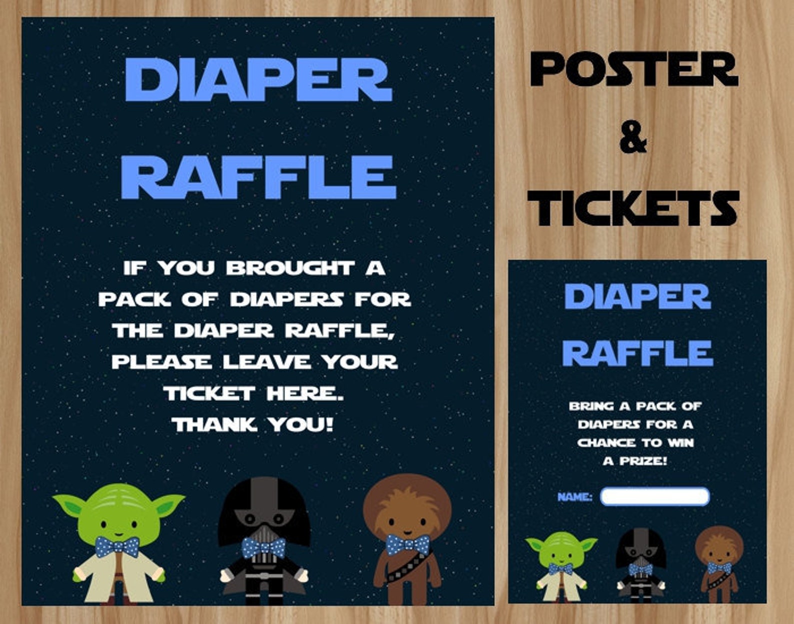 Star Wars Diaper Raffle, Star Wars Baby Shower, Star Wars Diaper Raffle ...
