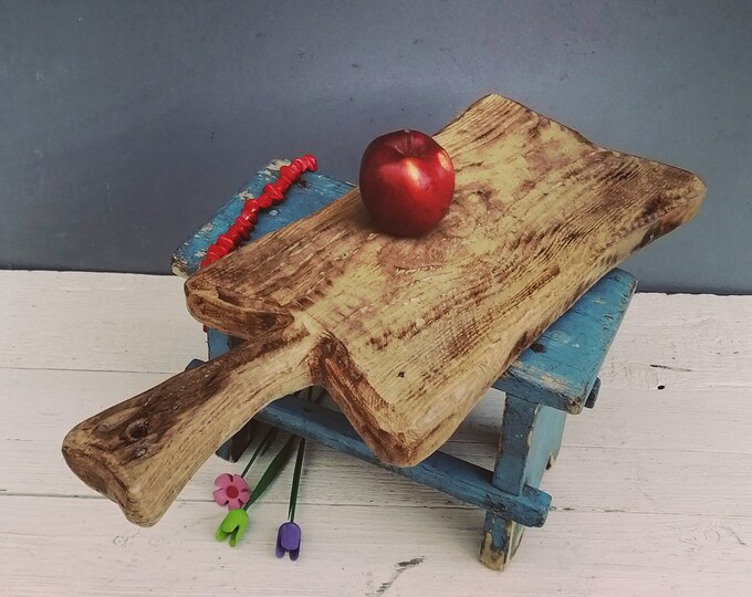 Antique Rustic Cutting Board With Food Chopper, Bread Board, Cutting ...