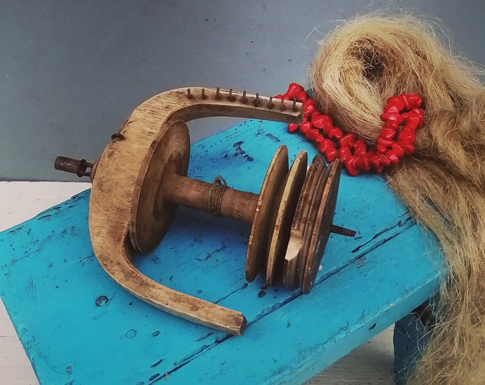 Wooden Spool, Vintage Spinning Wheel, Antique Wooden Spinning ...