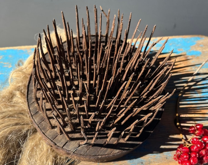 Some Details of an Old Spinning Wheel, Shuttle for a Loom, Folk Art ...