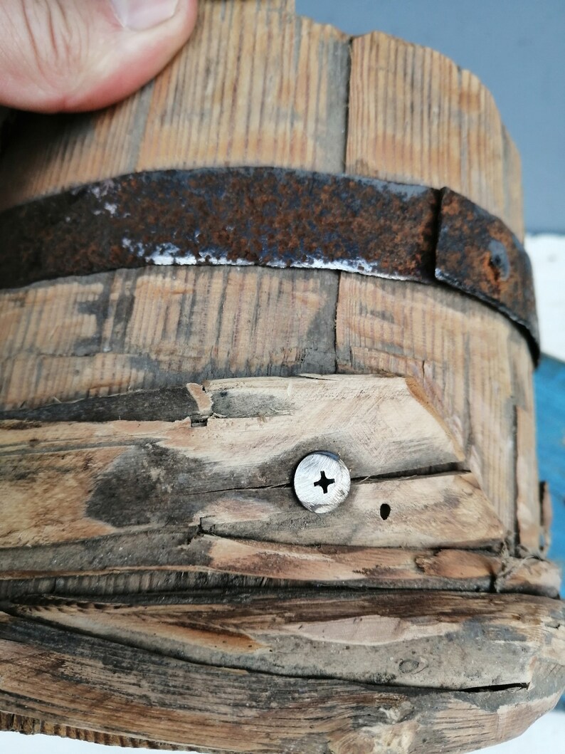 Primitive Wood Farm Bucket Very Antique Rustic Wood Bucket | Etsy