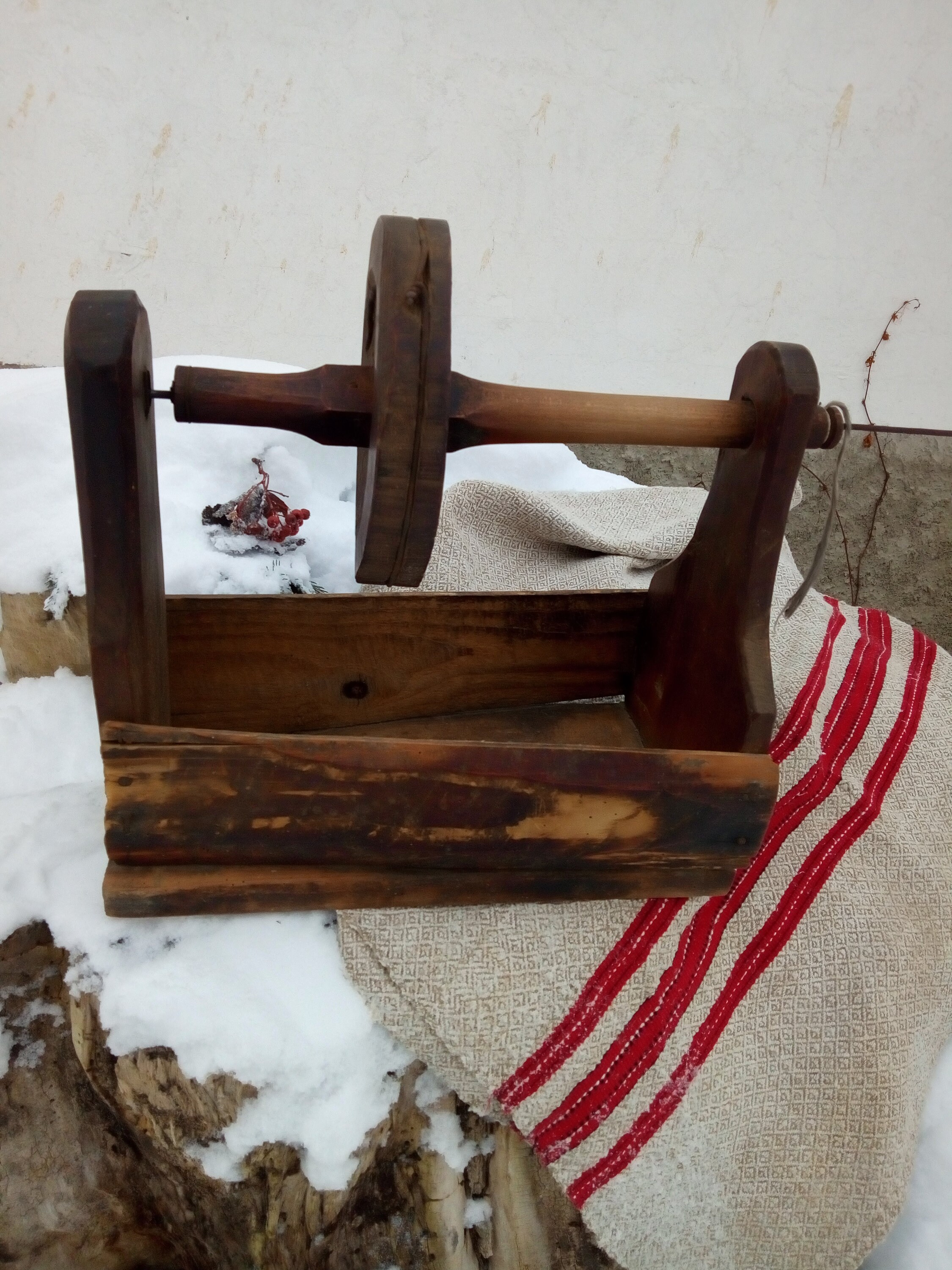 Wooden spinning wheel Antique wooden spinning Bobbin for | Etsy