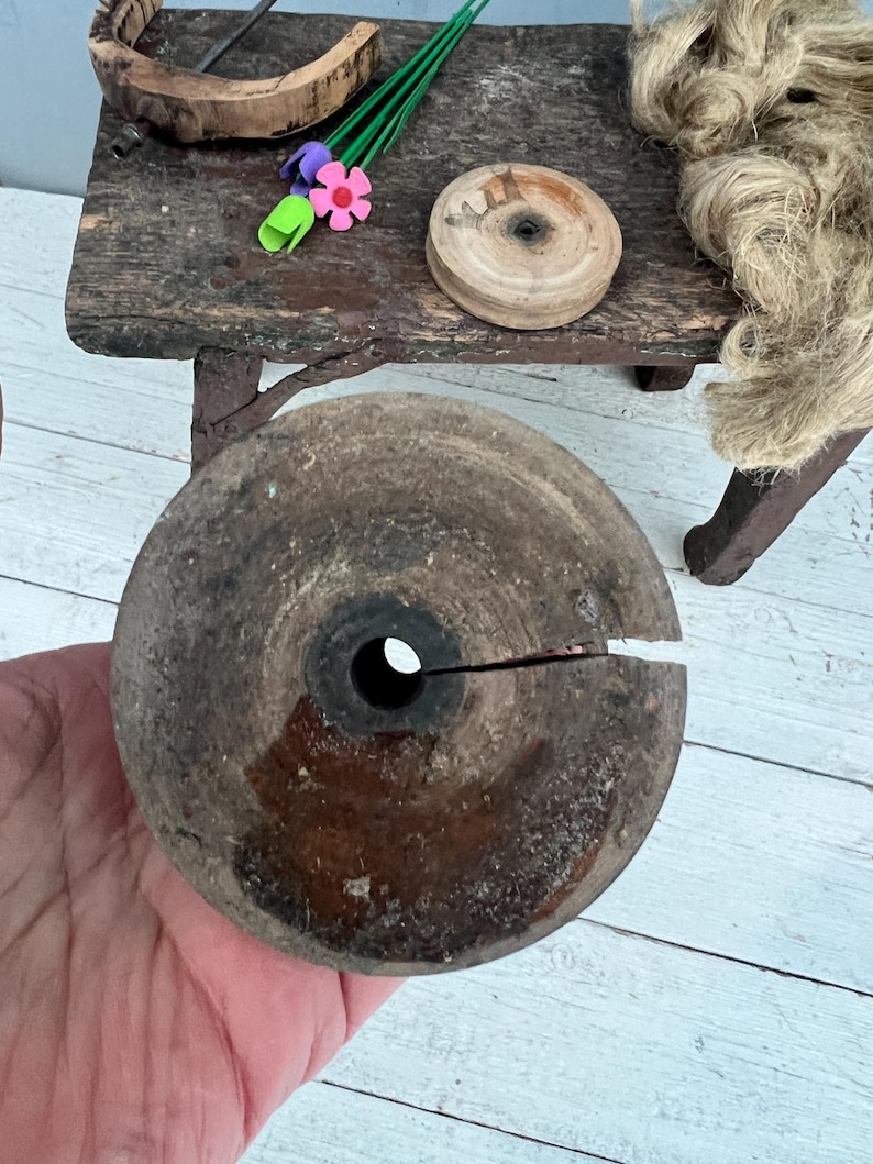 Vintage Wooden Spinning Wheel Spool, Primitive Decor, Theater Prop - Etsy