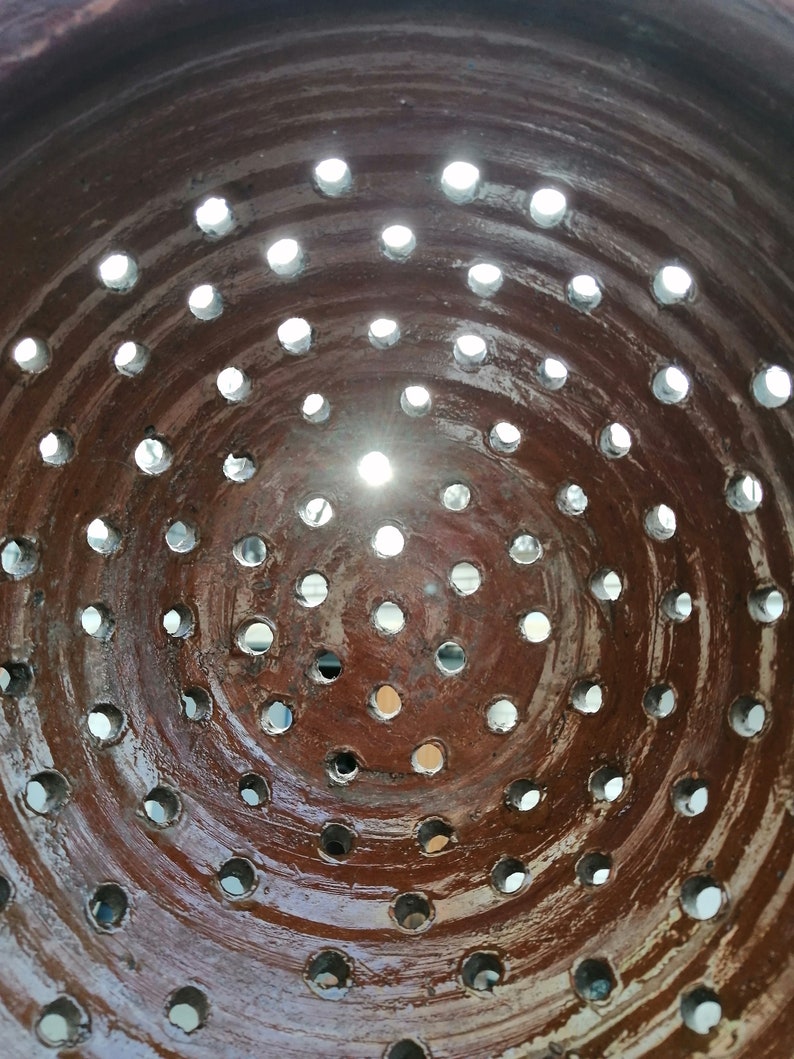 Vintage Ceramic Sieve Vintage Colander Orange Dish Clay - Etsy