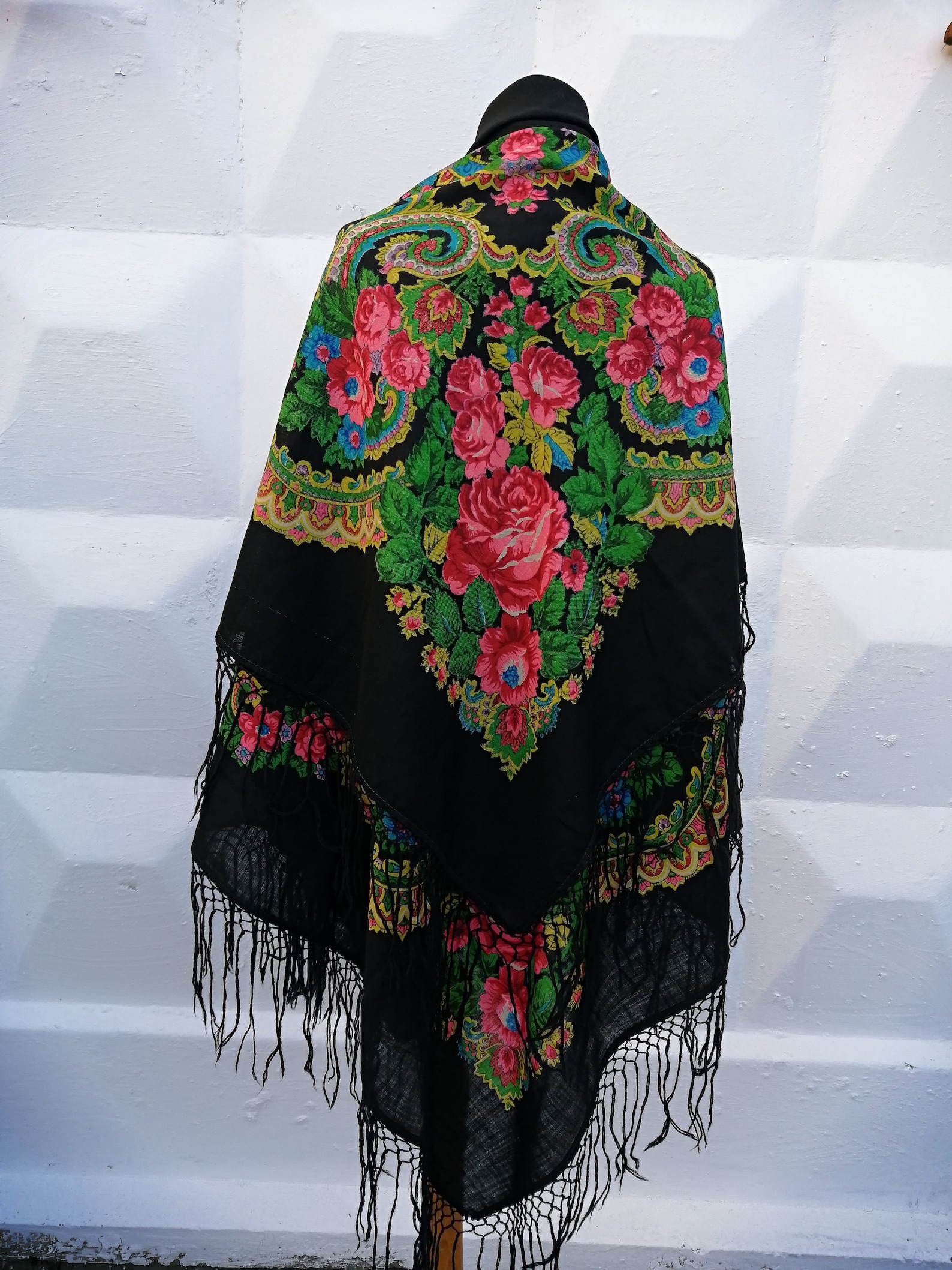 Vintage Scarf Ukrainian Floral Scarf Gift From Ukraine | Etsy