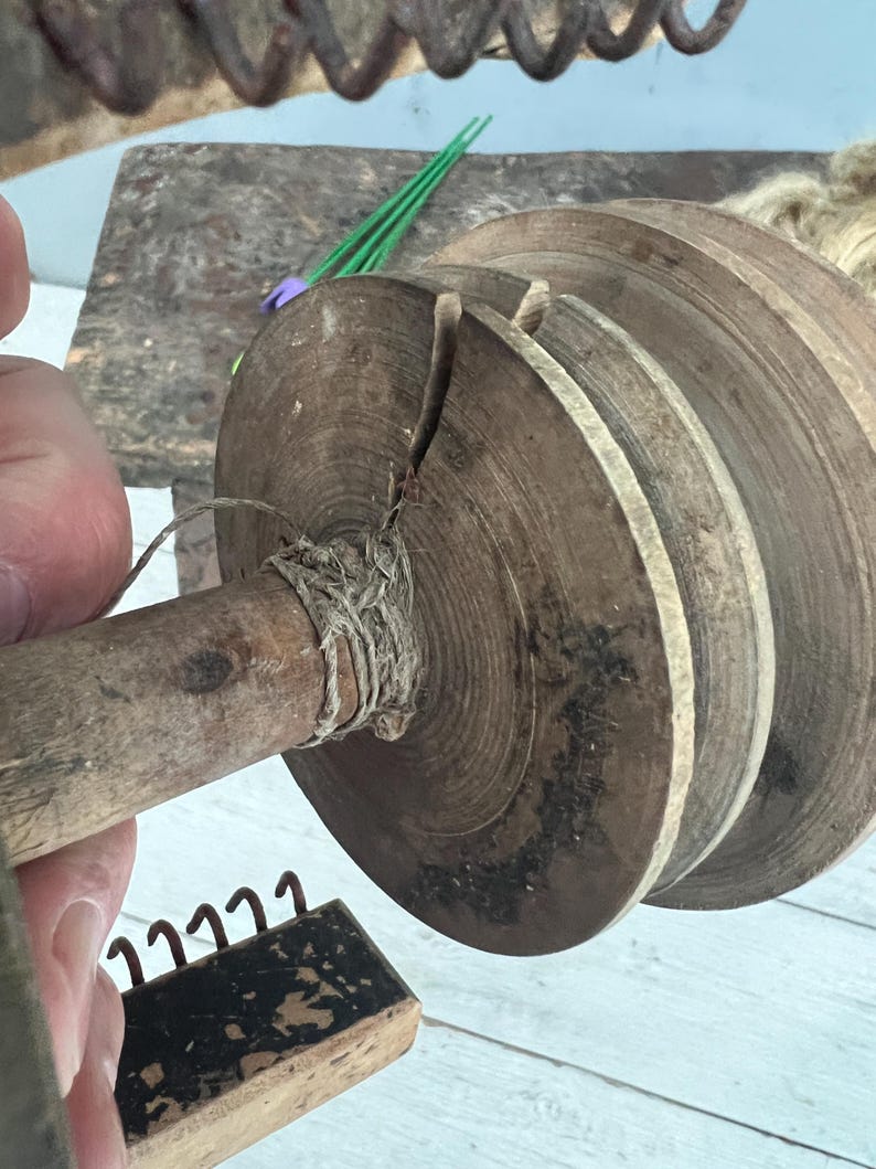 Vintage Wooden Spinning Wheel Spool, Primitive Decor, Theater Prop - Etsy