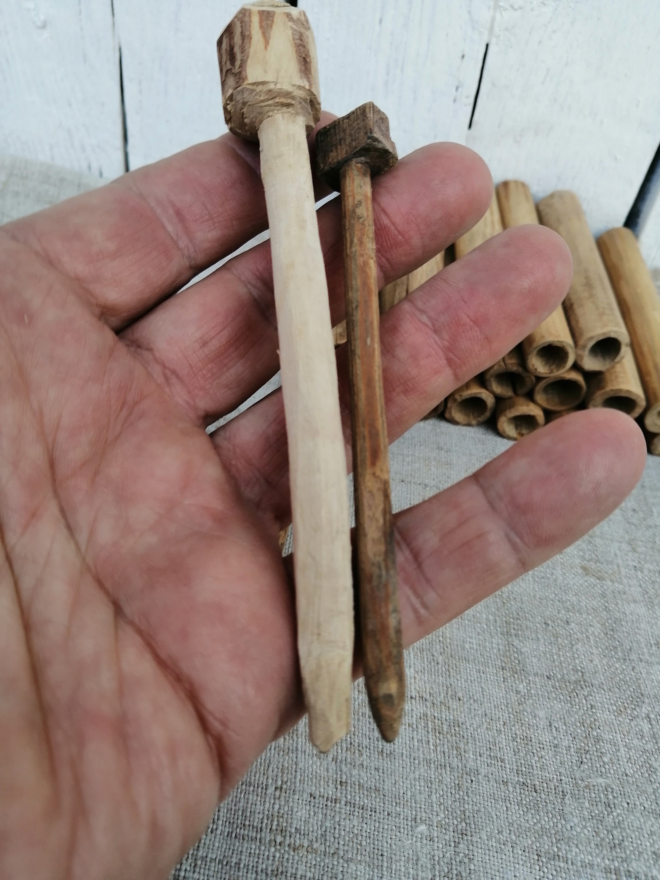 Some Details of an Old Spinning Wheel, Shuttle for a Loom, Folk Art ...