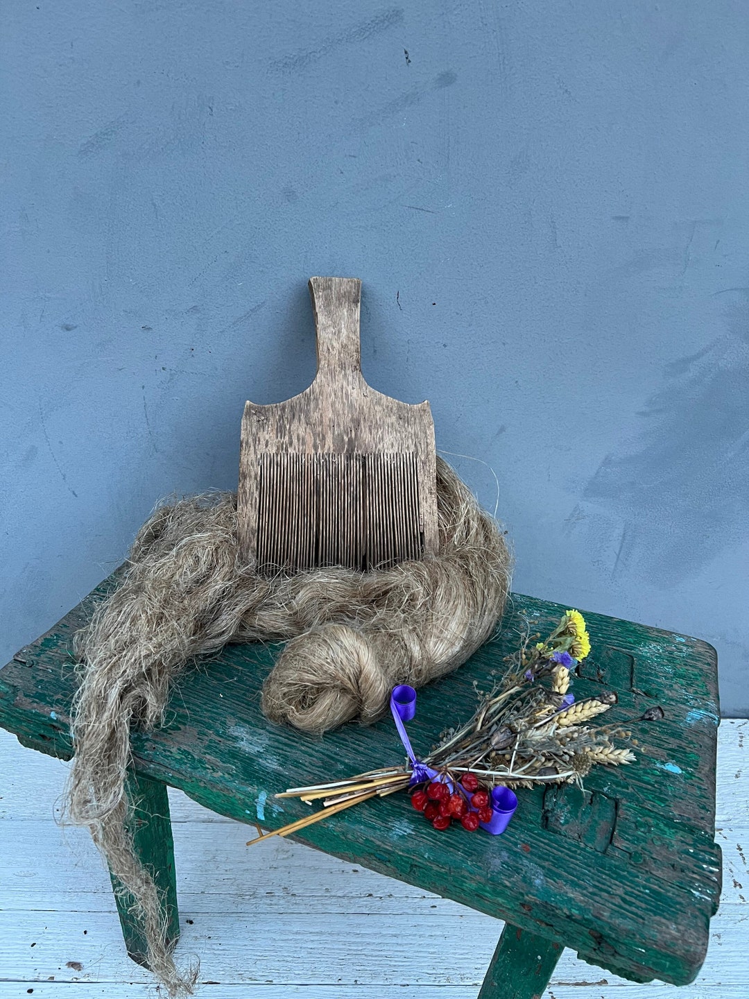 Vintage Wooden Wool Comb, Rustic Primitive Decor, Barber Gift - Etsy