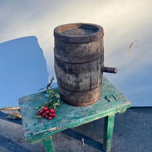 Primitive Wood Farm Barrel, Wine Barrel, Vintage Barrel, Unique Barrel ...