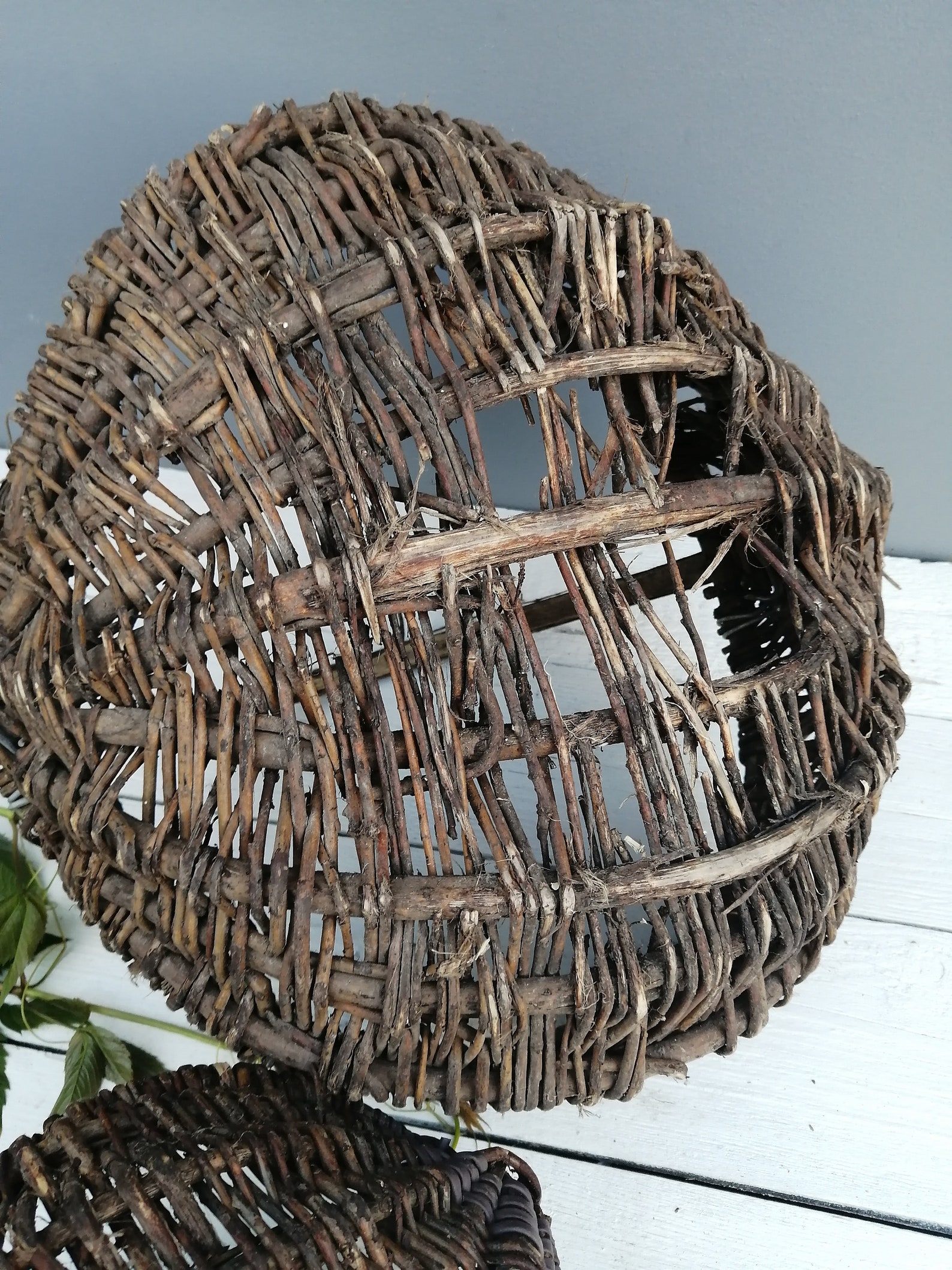 Wicker Basket Bag Outdoor Planter Garden Planters Garden | Etsy