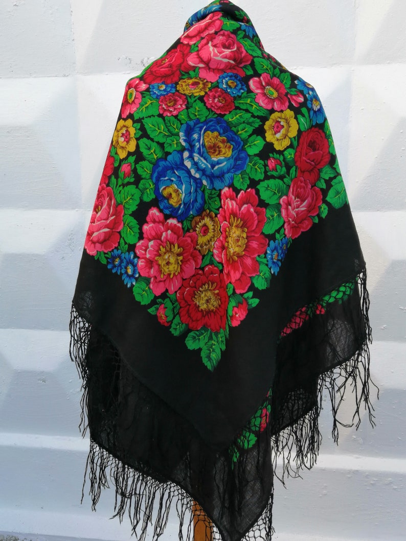 Vintage Scarf Ukrainian Floral Scarf Gift From Ukraine - Etsy