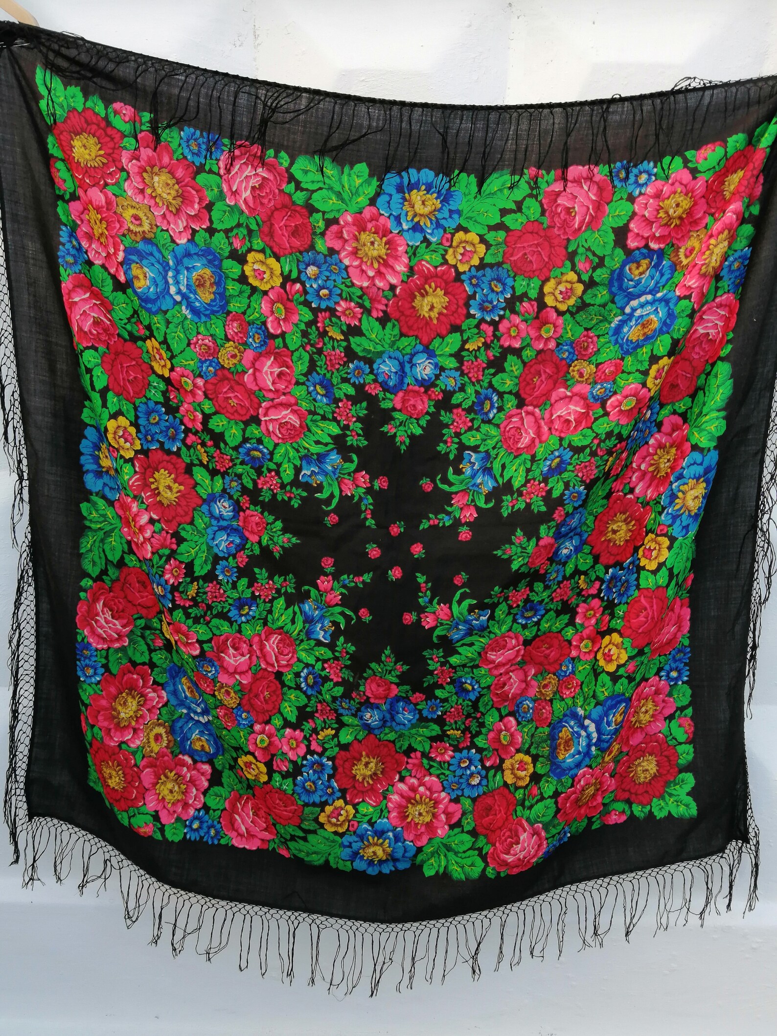 Vintage Scarf Ukrainian Floral Scarf Gift From Ukraine - Etsy