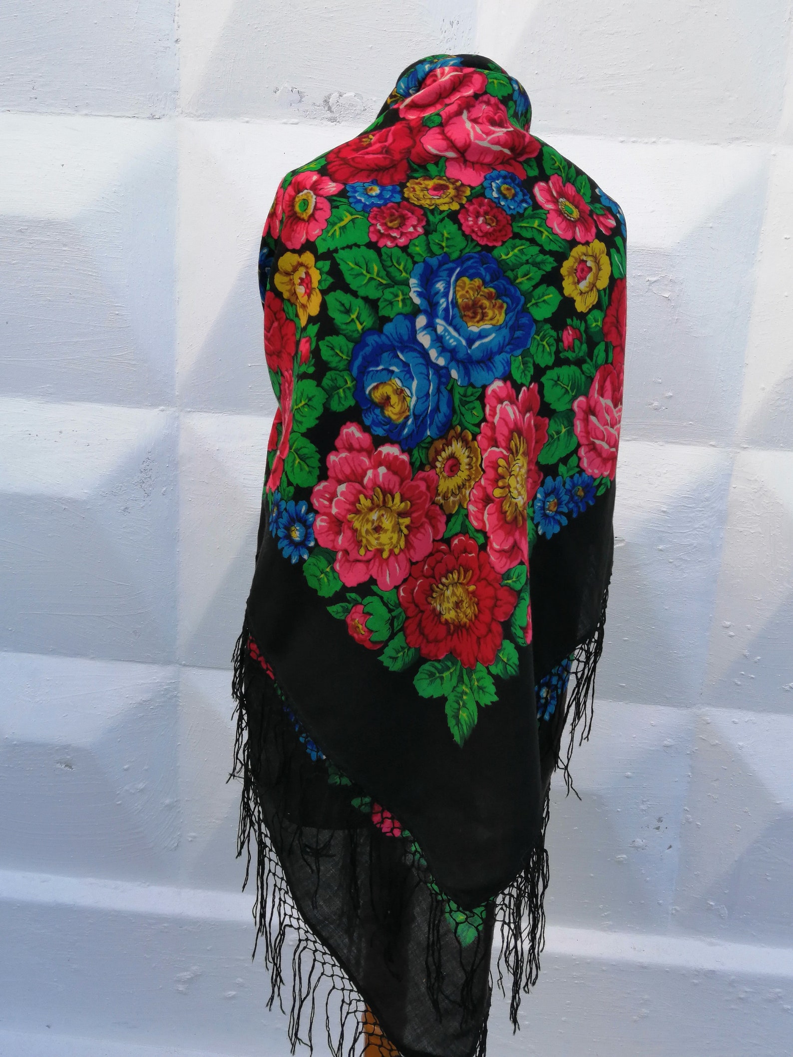 Vintage Scarf Ukrainian Floral Scarf Gift From Ukraine - Etsy