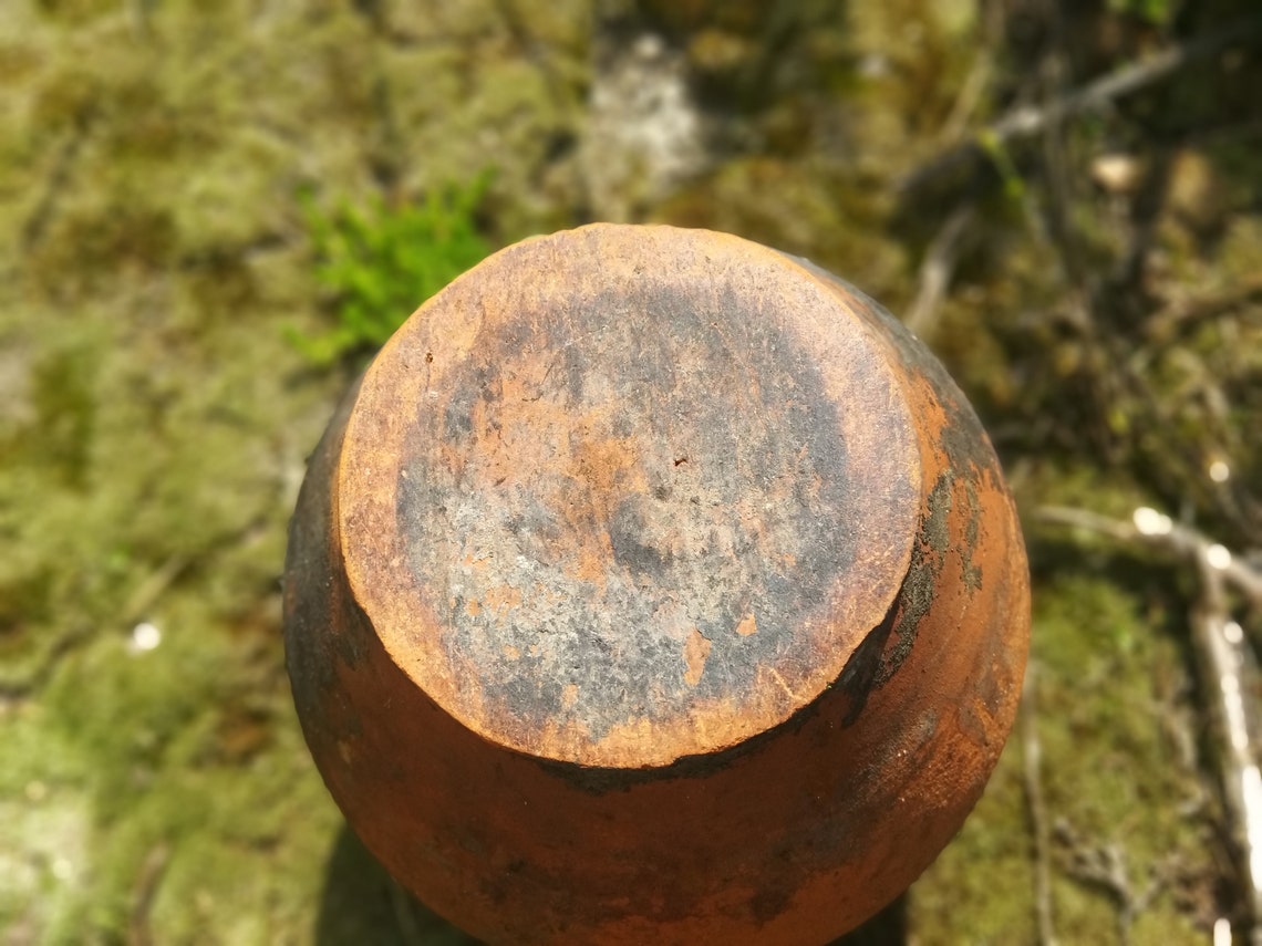 Vintage clay pot Ceramic Pot Orange Clay pots Ceramic vase | Etsy