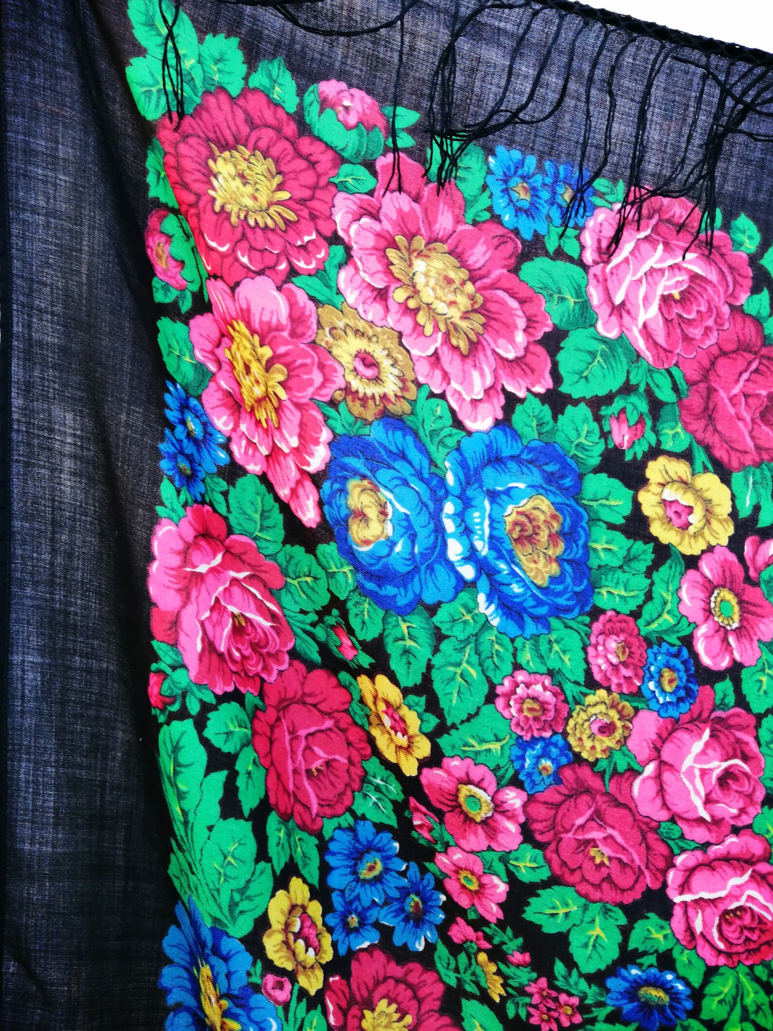 Vintage Scarf Ukrainian Floral Scarf Gift From Ukraine - Etsy