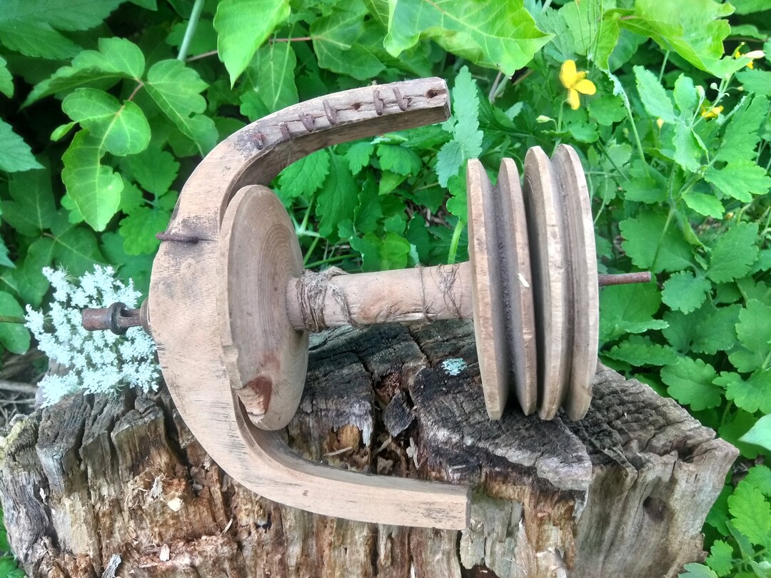 Wooden Spool, Vintage Spinning Wheel, Antique Wooden Spinning ...