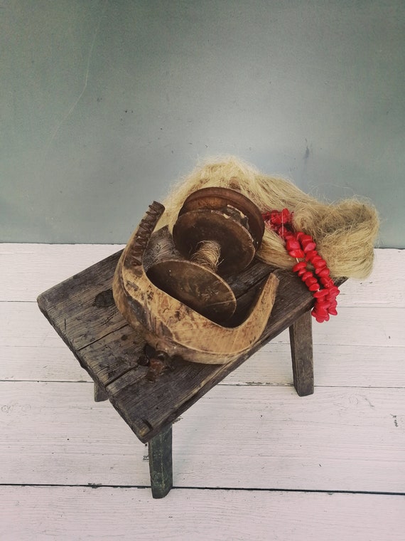 Wooden Spool Vintage Spinning Wheel Antique Wooden Spinning | Etsy