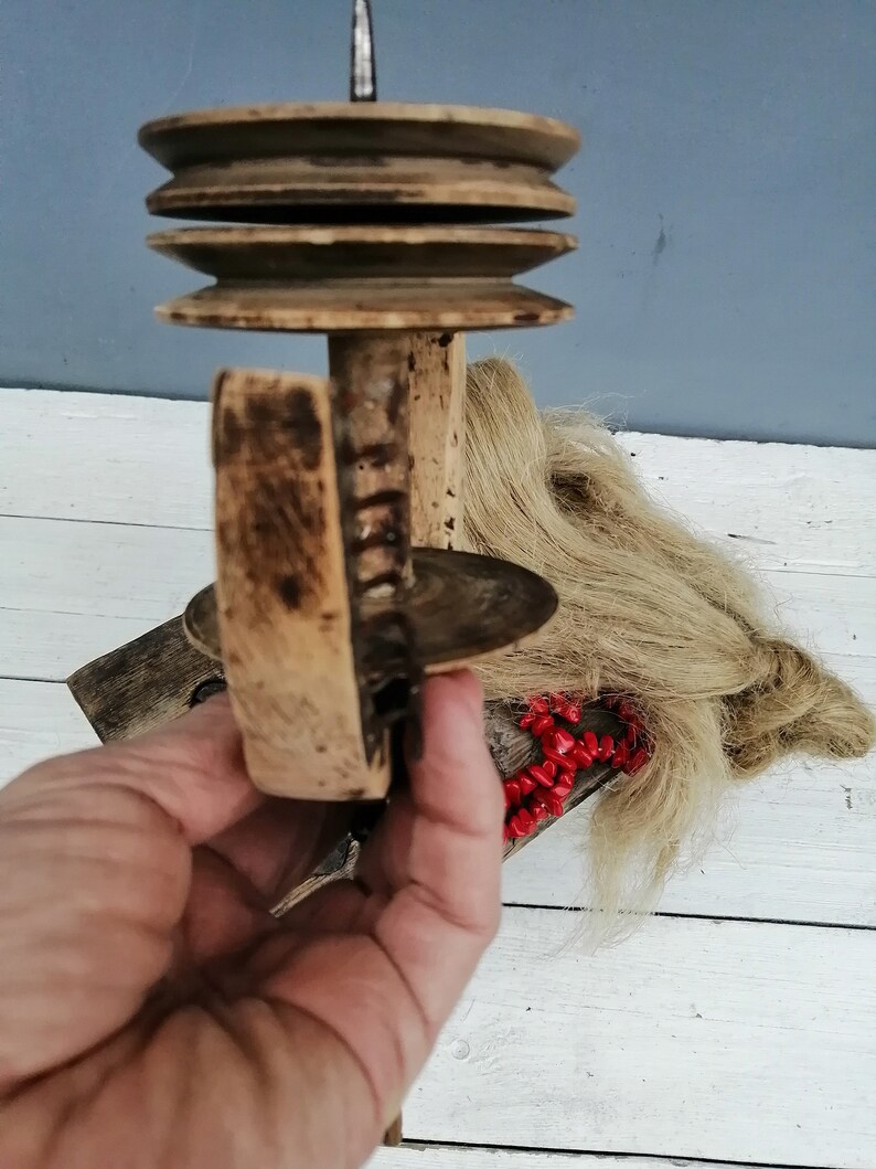 Wooden Spool Vintage Spinning Wheel Antique Wooden Spinning | Etsy