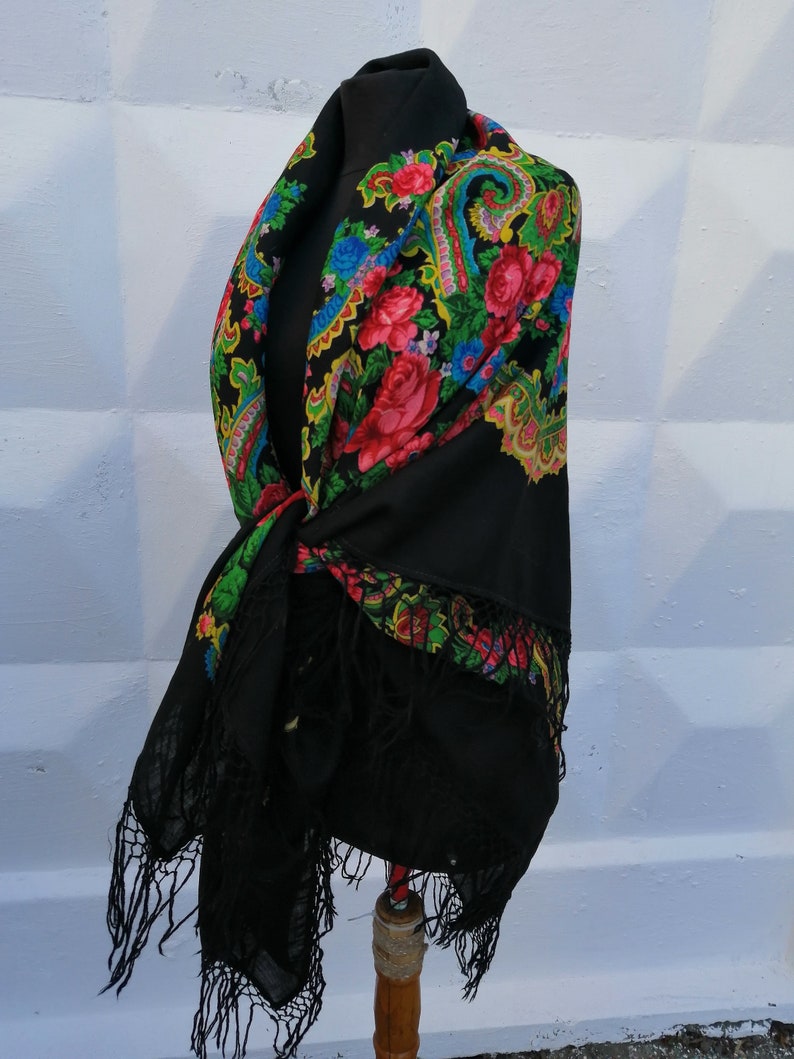 Vintage Scarf Ukrainian Floral Scarf Gift From Ukraine | Etsy